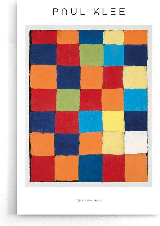 Walljar - Paul Klee - QU 1 color chart - Muurdecoratie - Poster | bol.com