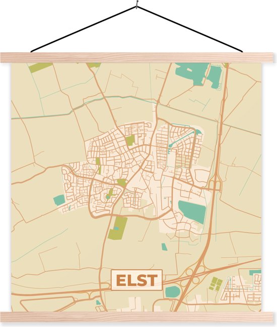 Posterhanger incl. Poster 60x60 cm - Schoolplaat - Elst - Plattegrond ...