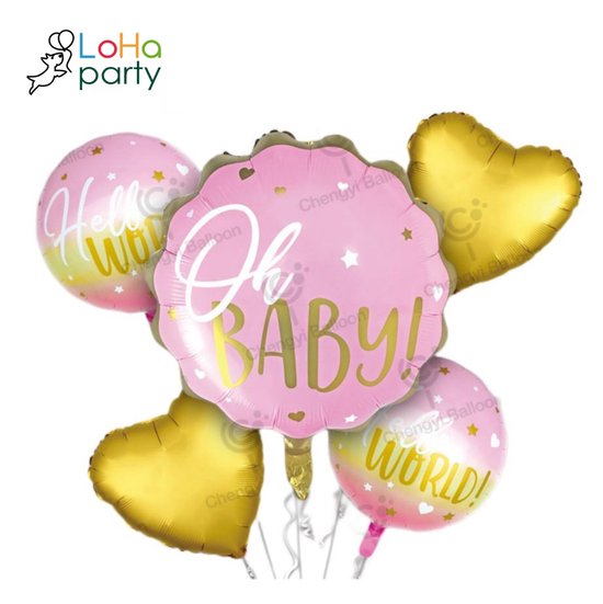 Loha-party® Oh Baby Folie Ballonnen set-babyshower-Baby geboorte feest ...