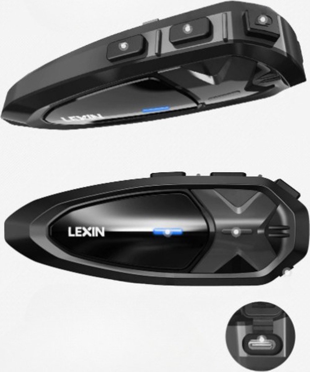 Lexin GTX Intercom motor helm – Bluetooth 5.0 – 2Km bereik – Zwart ...