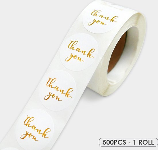 Thank you stickers - 500 stickers - 25 mm - Bedankt stickers - Thank you stickers op... | bol