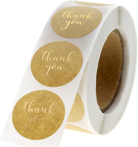 Thank you stickers - 500 stickers - 25 mm - Bedankt stickers - Thank you stickers op... | bol