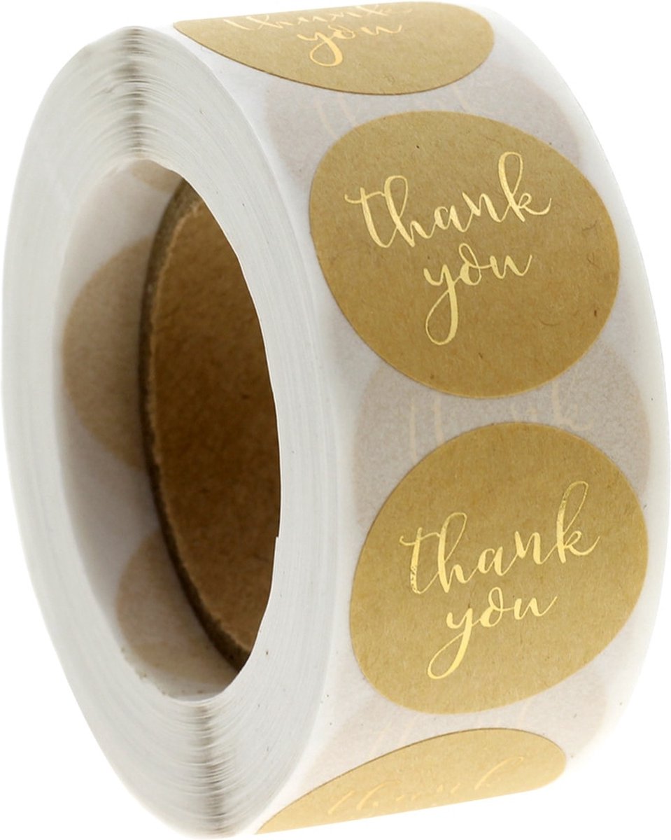 Thank you stickers - 500 stickers - 25 mm - Bedankt stickers - Thank you stickers op... | bol.com