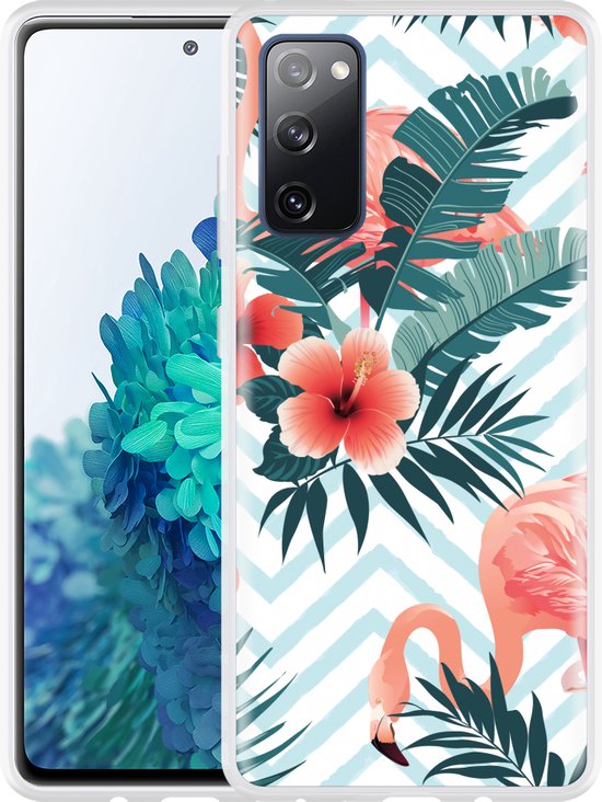 Samsung Galaxy S20 FE Hoesje Flamingo Flowers - Designed by Cazy | bol.com