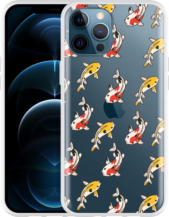Geschikt voor Apple iPhone 12 Pro Max Hoesje Koi Fish - Designed by ...