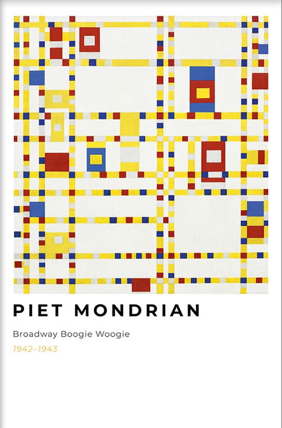 Walljar - Piet Mondriaan - Broadway Boogie Woogie - Muurdecoratie ...