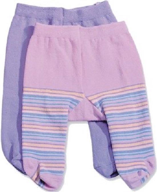 CHOU CHOU Maillot 2 stuks - Roze met strepen en lila - 42-48 cm pop maat | bol