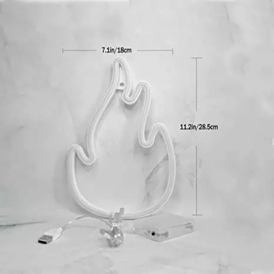 Neon lamp vlam- Rood- Nachtlamp- Neon wandlamp- Neon verlichting- Sfeer ...