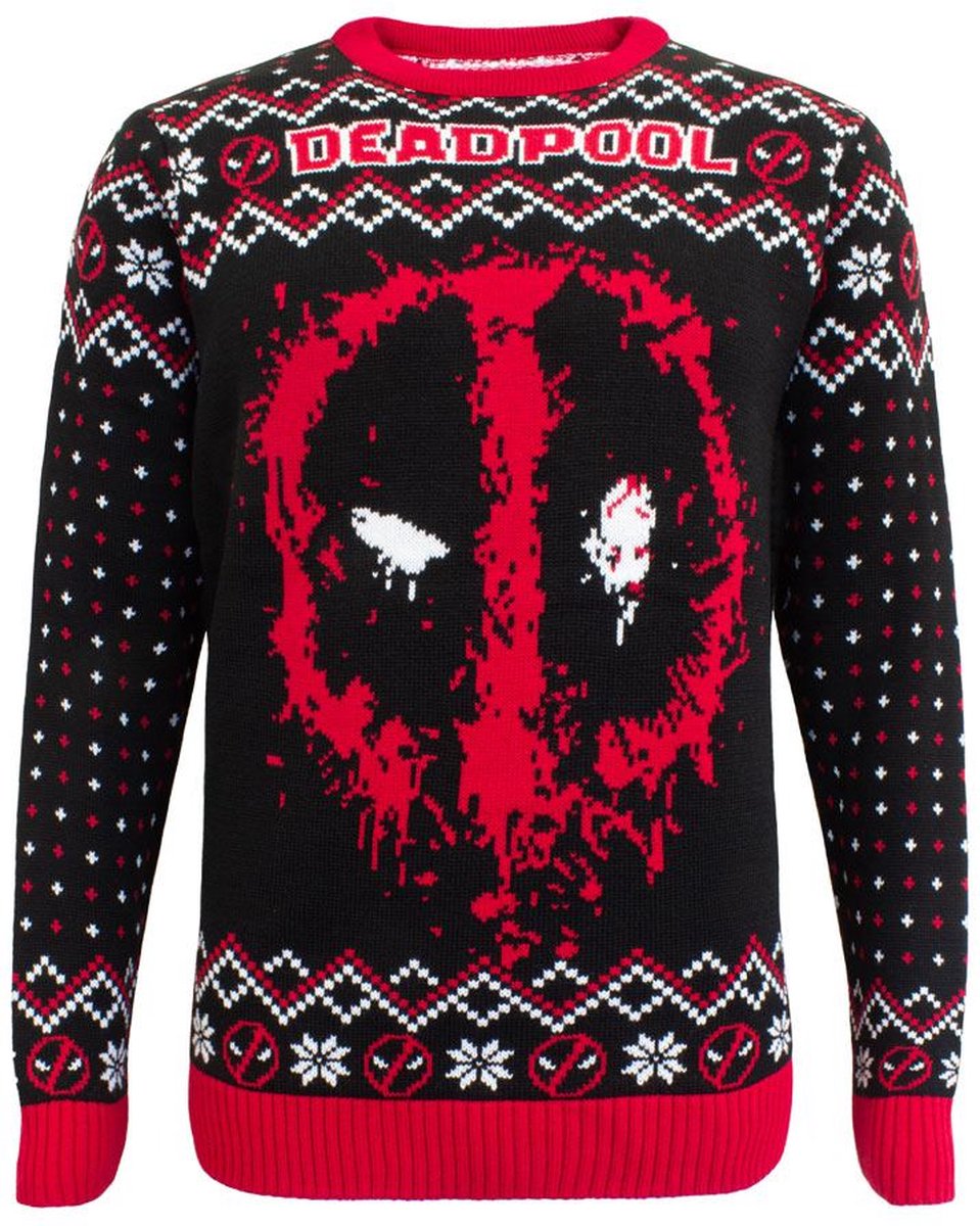 Marvel Deadpool Kersttrui -L- Deadpool Zwart/Rood | bol.com
