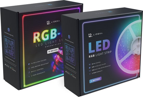 Lideka® - LED-strip 10 meter RGBIC + RGB 3 meter - Met app | bol.com