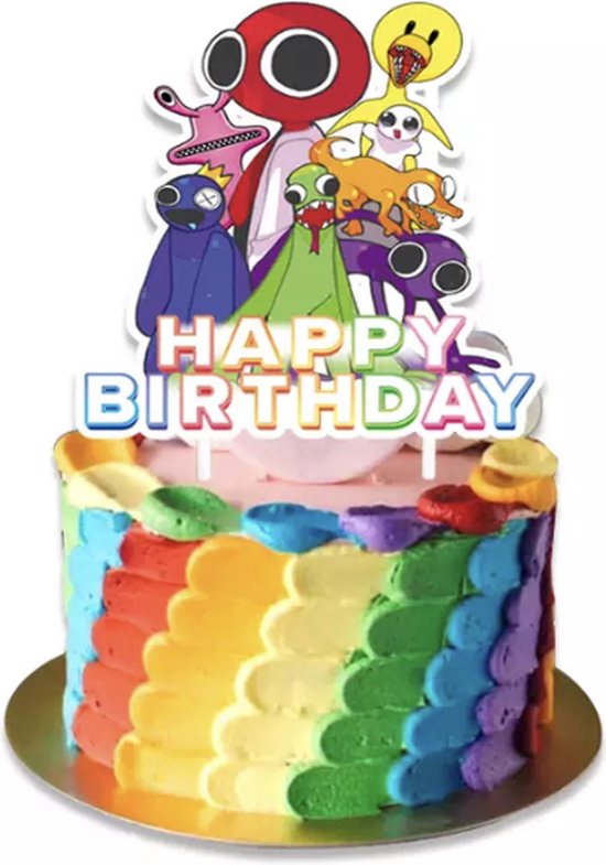 Rainbow Friends Taart Decoratie Set - 1 Taart topper en 24 Cupcake ...