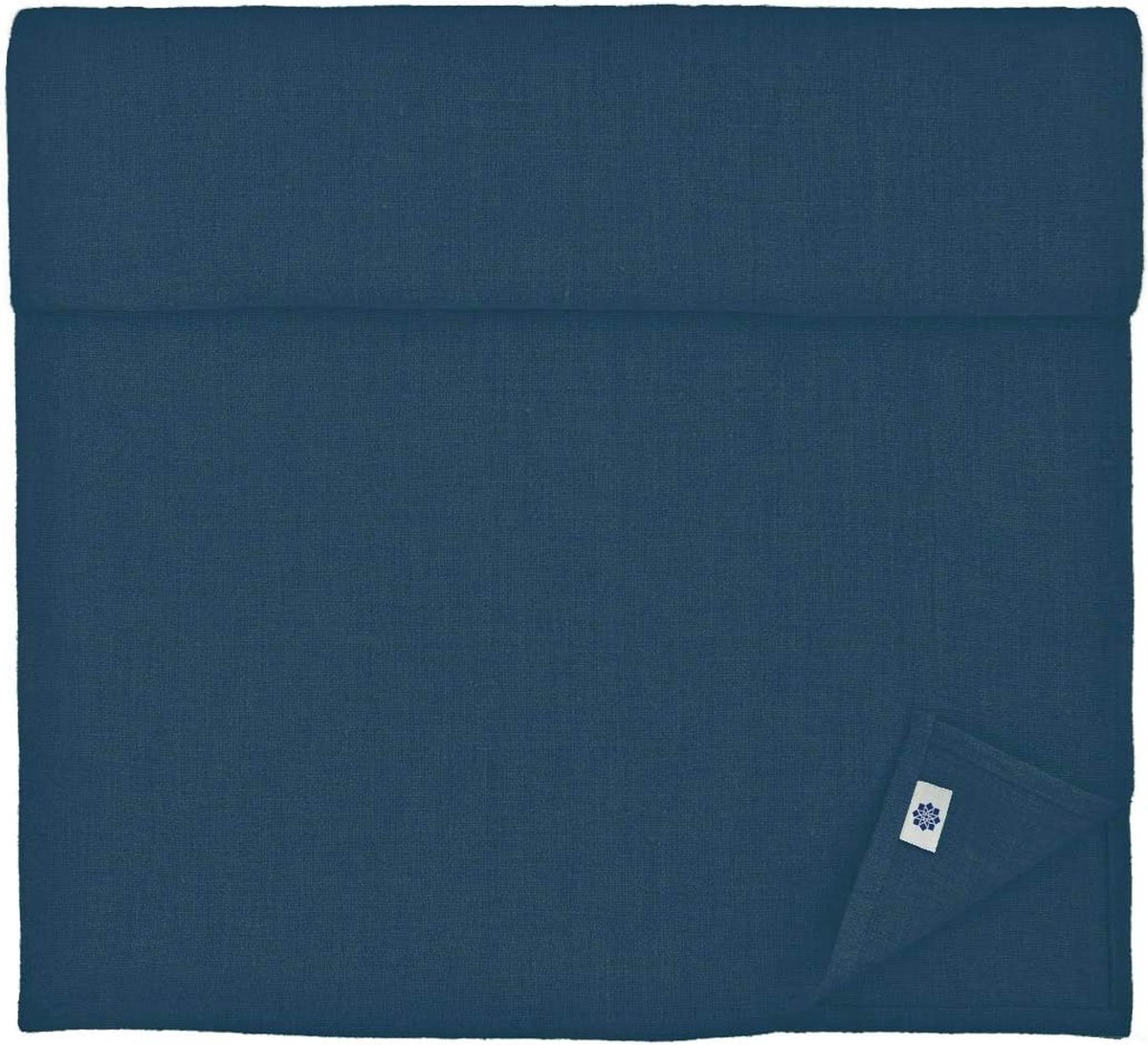 Linen & Cotton Tafelloper Stof Textiel Hygge - 100% Linnen, Donkerblauw ...