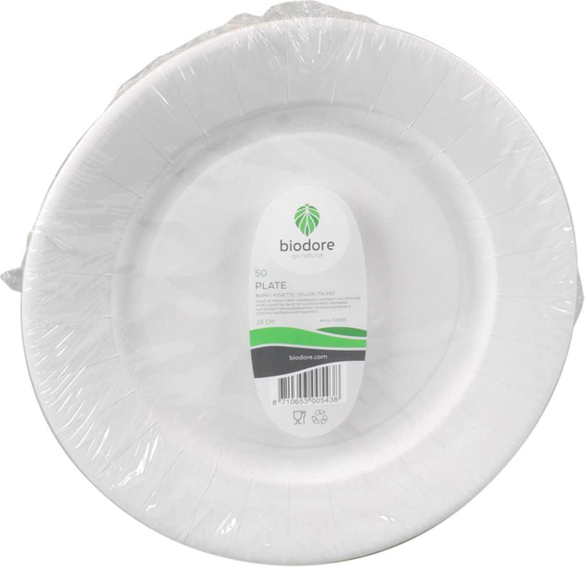 Biodore Bord - rond - 1-vaks - karton - Ø29cm - wit - 50 stuks | bol.com