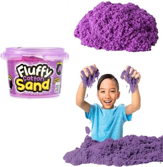 Fluffy kinetisch speelzand - 300 gram - Magic Sand - Paars | bol.com