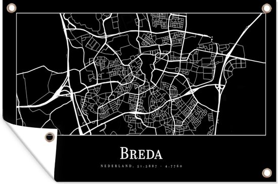 Muurdecoratie Stadskaart - Plattegrond - Breda - Kaart - 180x120 cm ...