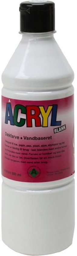 Acrylverf - Wit - ACRYL - 500 ml | bol.com