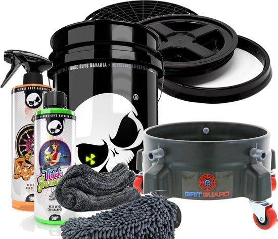Nuke Guys car care set met; Grit Guard Trolly, Grit Guard Grit, Emmer 5 ...