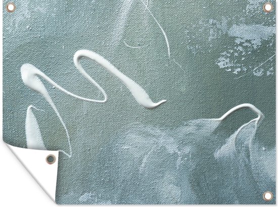 Tuinposter - Verf - Acrylverf - Blauw - Wit - Tuin - Schutting ...