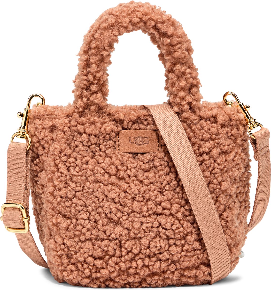 UGG W Maribel Mini Bag Sherpa Dames Tas - Cognac - Maat One Size | bol.com