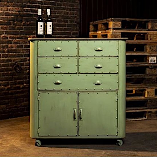 Rootsmann || Dressoir Groen - Kast New Roots 2.0 Industrieel | bol.com