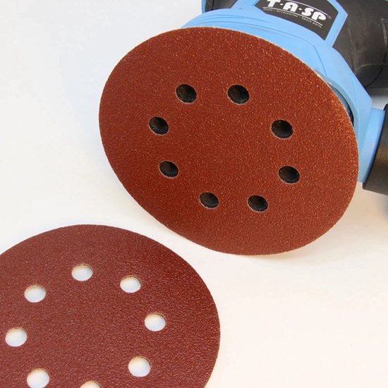 50x - Schuurpapier rond 125mm - korrel 60 - klittenband - 8 gaten | bol