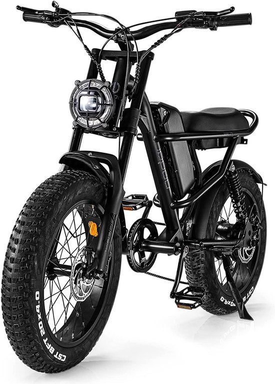 Upgraded Elektrische Fatbike | Max snelheid 45km/u | Retro E-bike ...