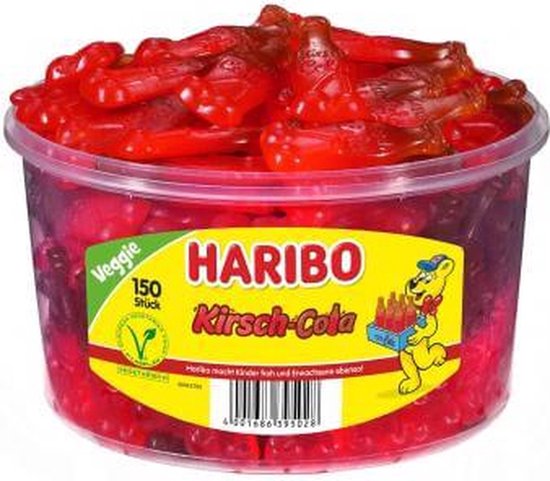 Haribo Kersen/Cola - silo 150 stuks - Doos 6 silo's | bol