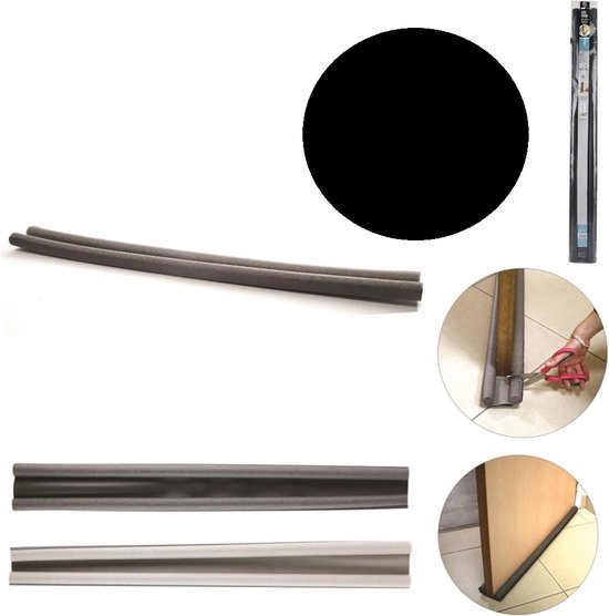 Tochtstrip ZWART voor deur of raam tochtrol tochtstopper binnen ...