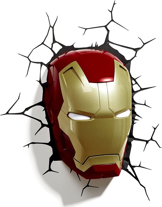 Wrapped Delights - 3D Light Fx Marvel Iron Man Masker, 3D-Decoratie ...