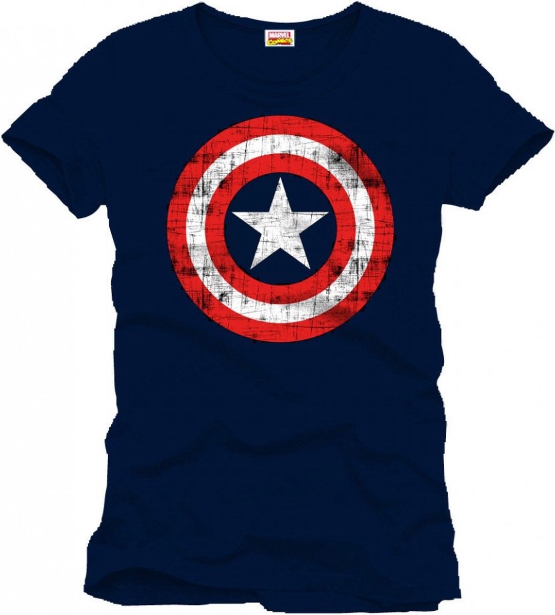 Marvel - Captain America Logo Navy Blue T-Shirt S | bol.com