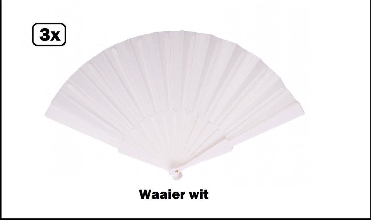 3x Waaier wit - Carnaval optocht thema feest festival decoratie fun ...
