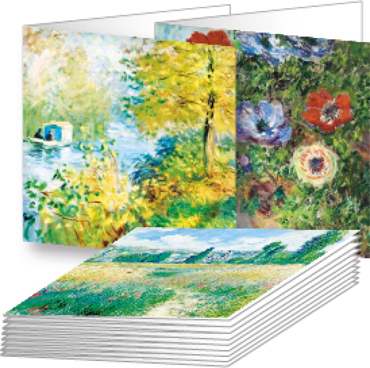 UNIEK & STIJL - blanco dubbele kaarten met envelop - wenskaarten set - Claude Monet -... | bol.com