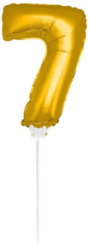 Mini Figuurballon Goud Cijfer 7 | bol.com