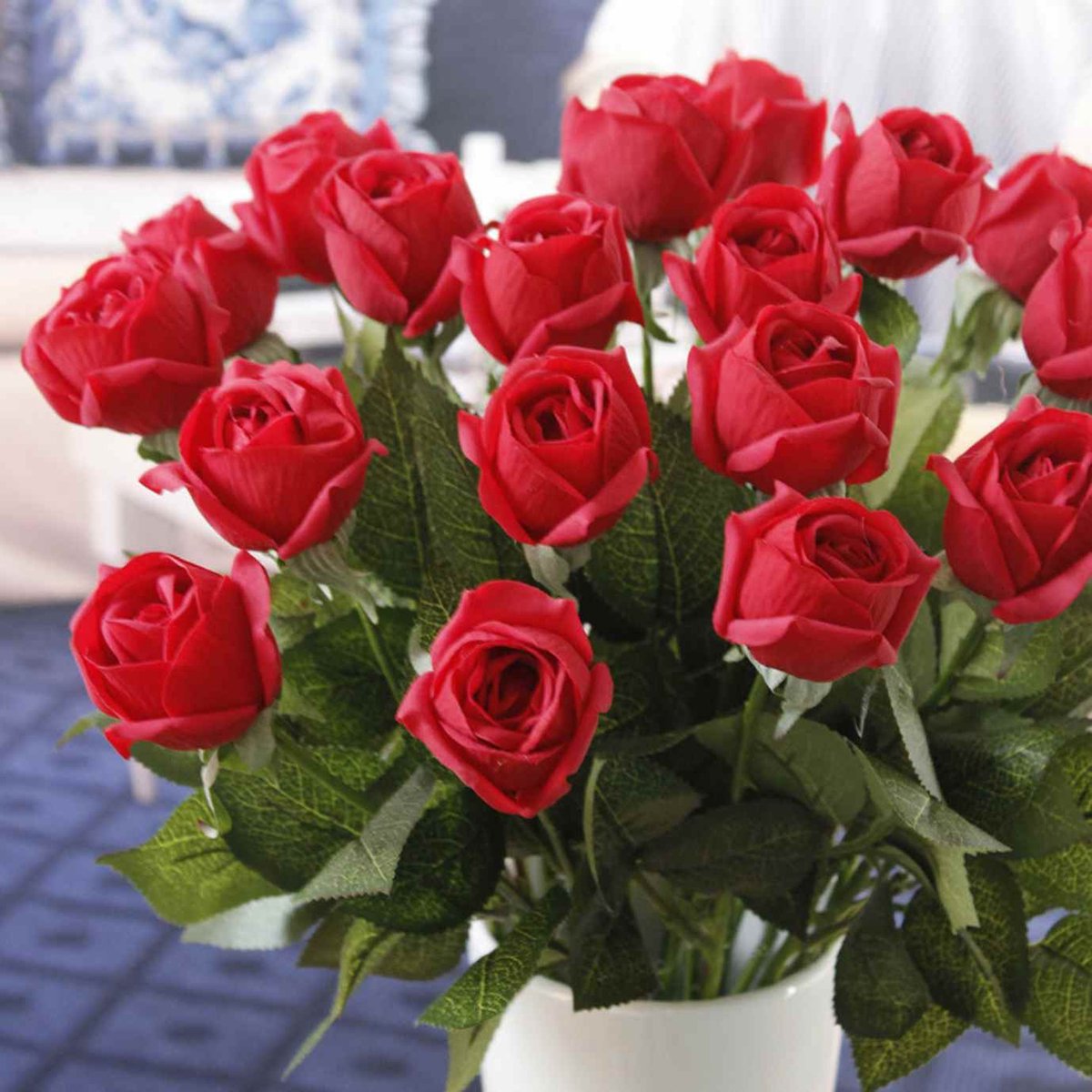 Rode rozen | Kunstbloemen boeket | Zijden bloemen | Valentijnsdag ...