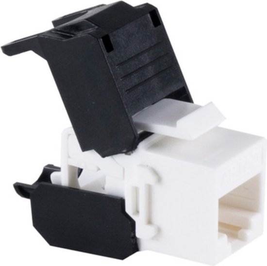 UTP CAT6a 10 Gigabit Keystone module RJ45 - LSA (toolless) / wit/zwart ...