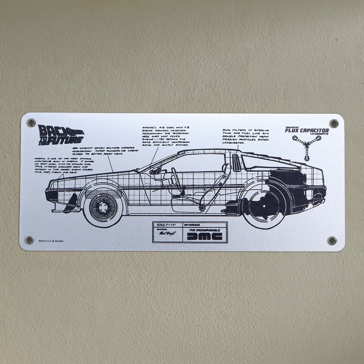 Back to the Future: DeLorean Schematic Plate | bol.com