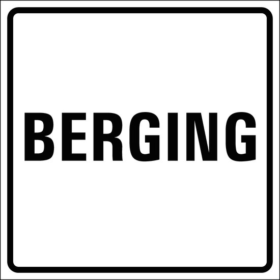 Berging sticker, wit zwart 150 x 150 mm | bol