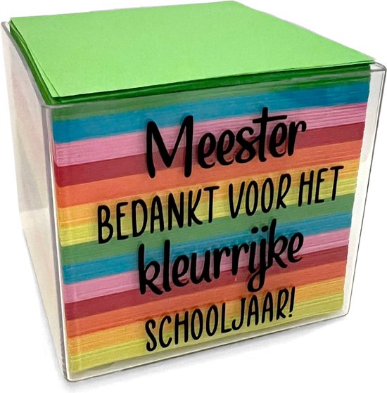 memoblok meester - meester cadeau - bedankt meester - laatste schooldag ...