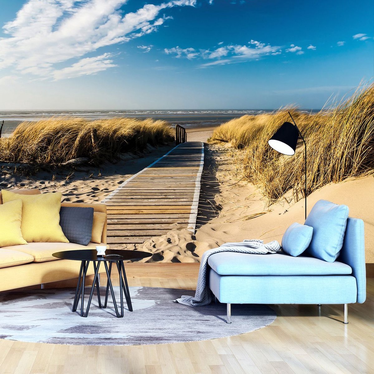 Fotobehang - Vlies Behang - Strandpad door de Duinen - Zee - Strand ...