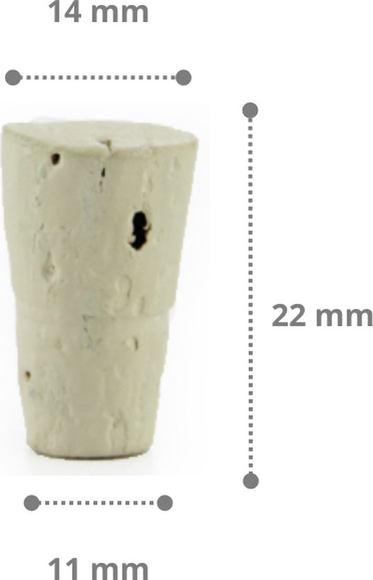1x Wijnkurken 10/5x22mm - kurken / kurk / losse kurken / kurkstop ...