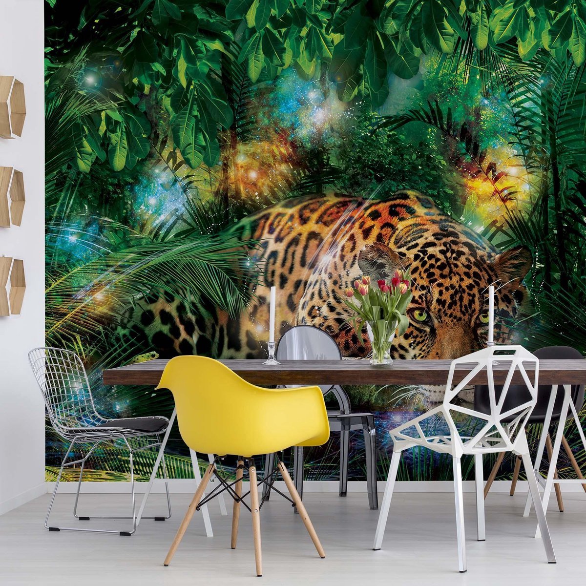 Fotobehang - Vlies Behang - Jungle Panter - Luipaard - Jaguar - 312 x ...
