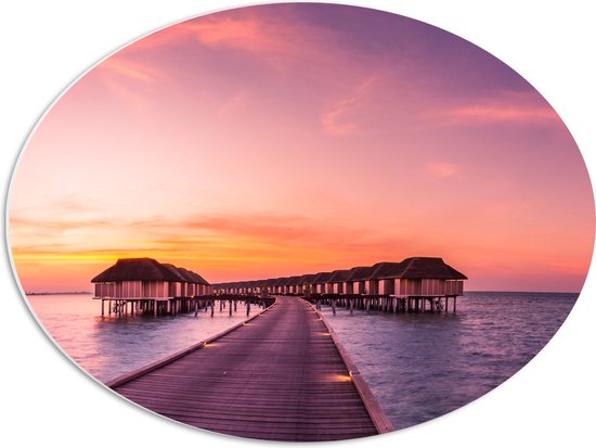 PVC Schuimplaat Ovaal - Vlonder naar Luxe Resorts op de Maledieven ...