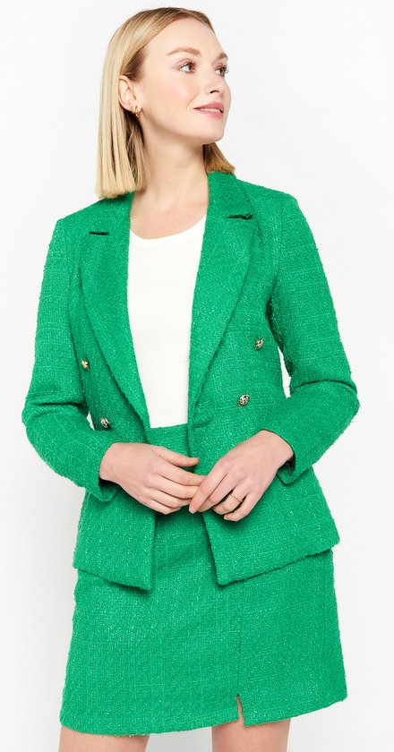 LOLALIZA Tweed blazer - Groen - Maat 42 | bol.com
