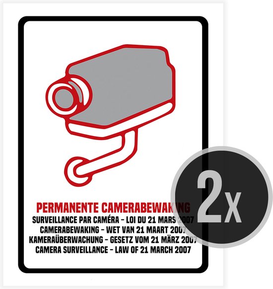 Pictogram/ bord | "Permanente camerabewaking" Wetgeving maart 2007 | 19 ...