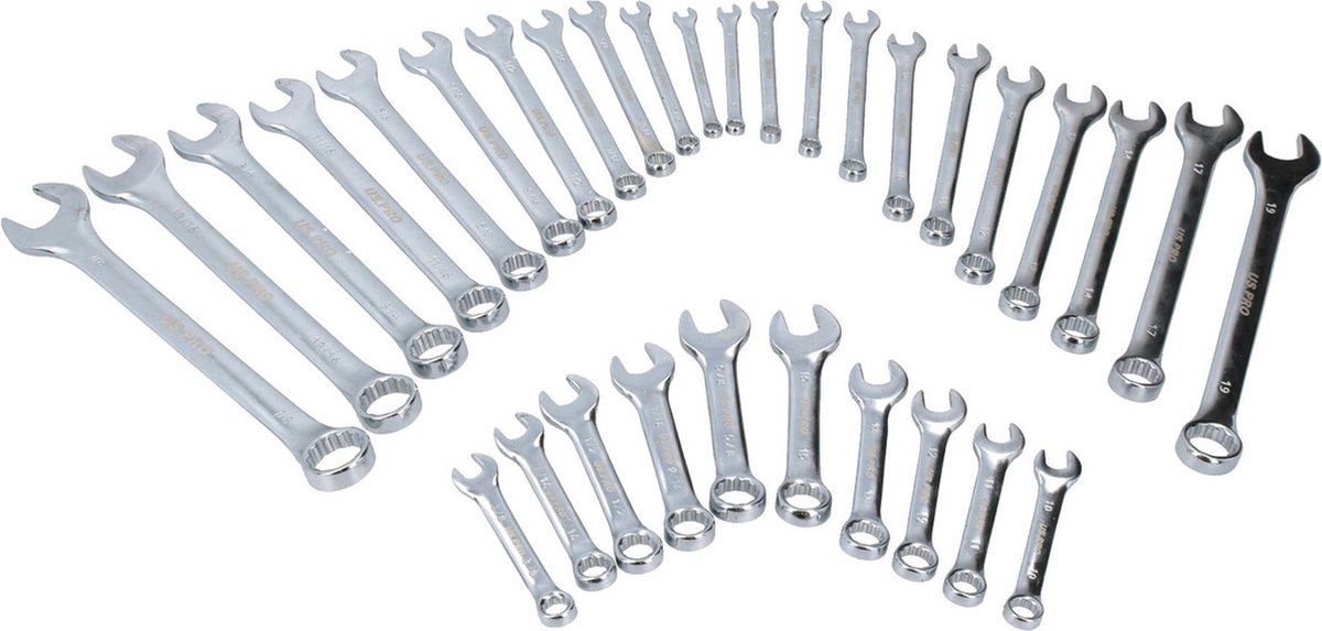 Ringsteeksleutelset met metrisch en SAE (engelse maten) in foam inlay ...