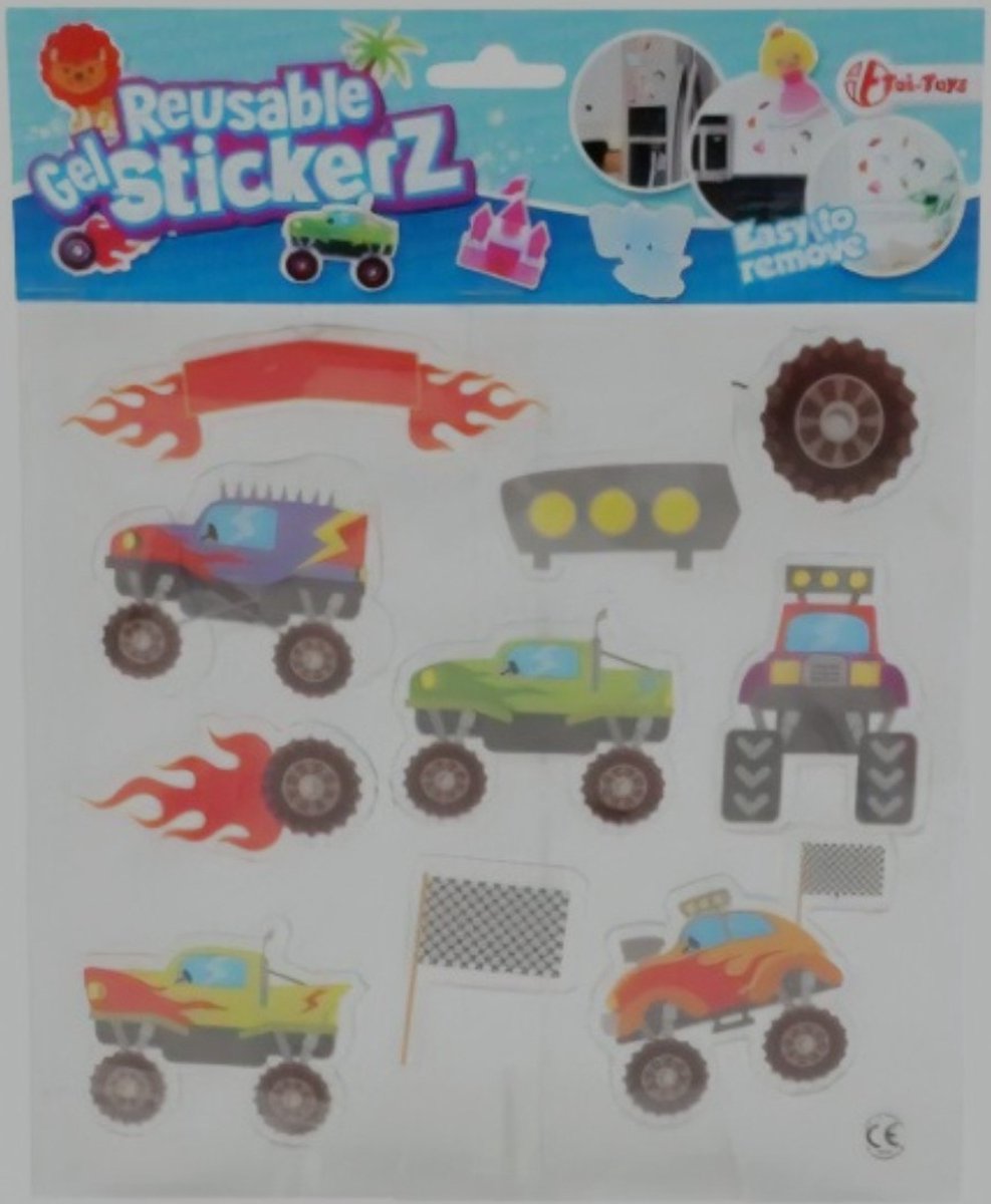Gel Raamstickers - Herbruikbaar - Auto's - Monstertruck - Raamstickers ...