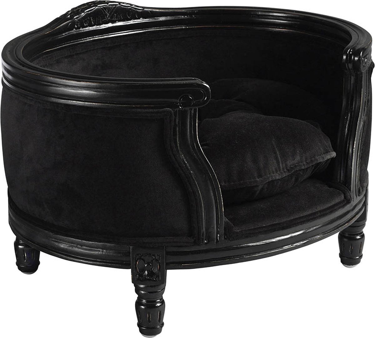 Lord Lou - George Zwart Velvet M - Luxe Hondenmand - Luxe Kattenmand ...