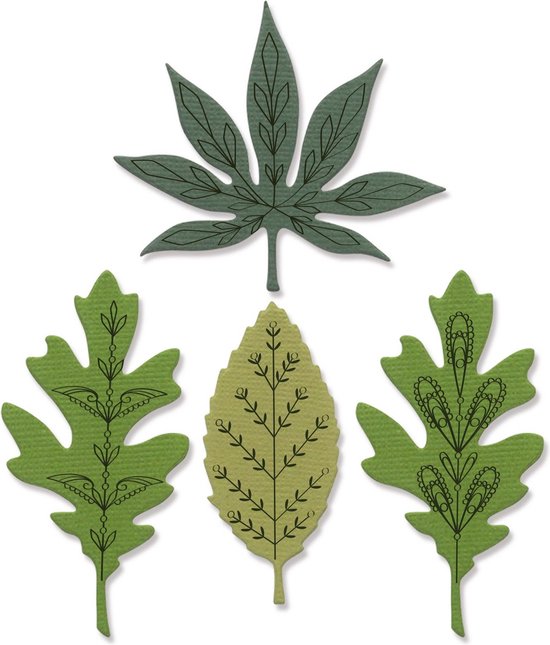 Sizzix Framelits Die Set with Stamps Decorative Leaves | bol