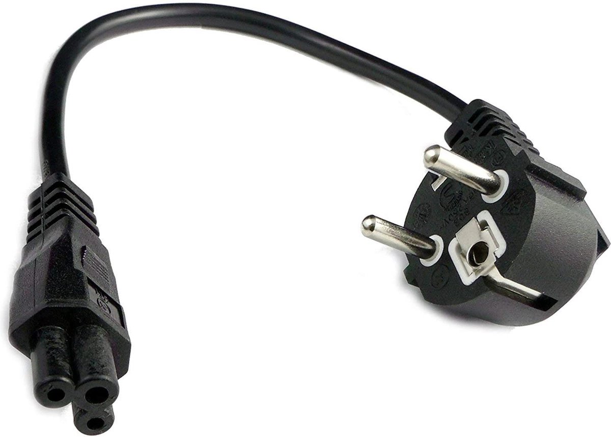 TronicXL IEC 320-C5 korte stroomkabel, klaverblad-stekker, koudapparaatkabel, 3-polig,... | bol.com
