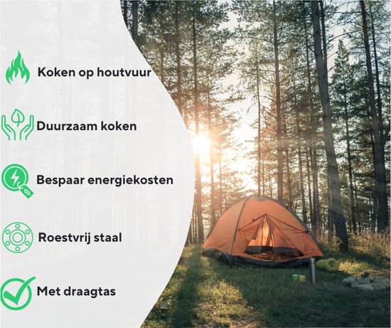 Thuiser Rocket Stove - Kooktoestel op Houtvuur - Met Draagtas - Camping ...
